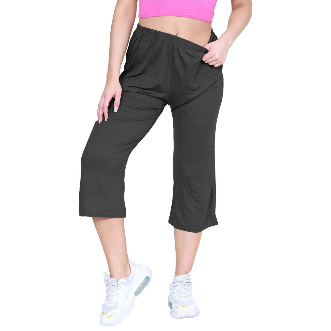 P&R Dancewear LTD Womens Flared Wide Leg Stretch Shorts 3-4th Trouser ...