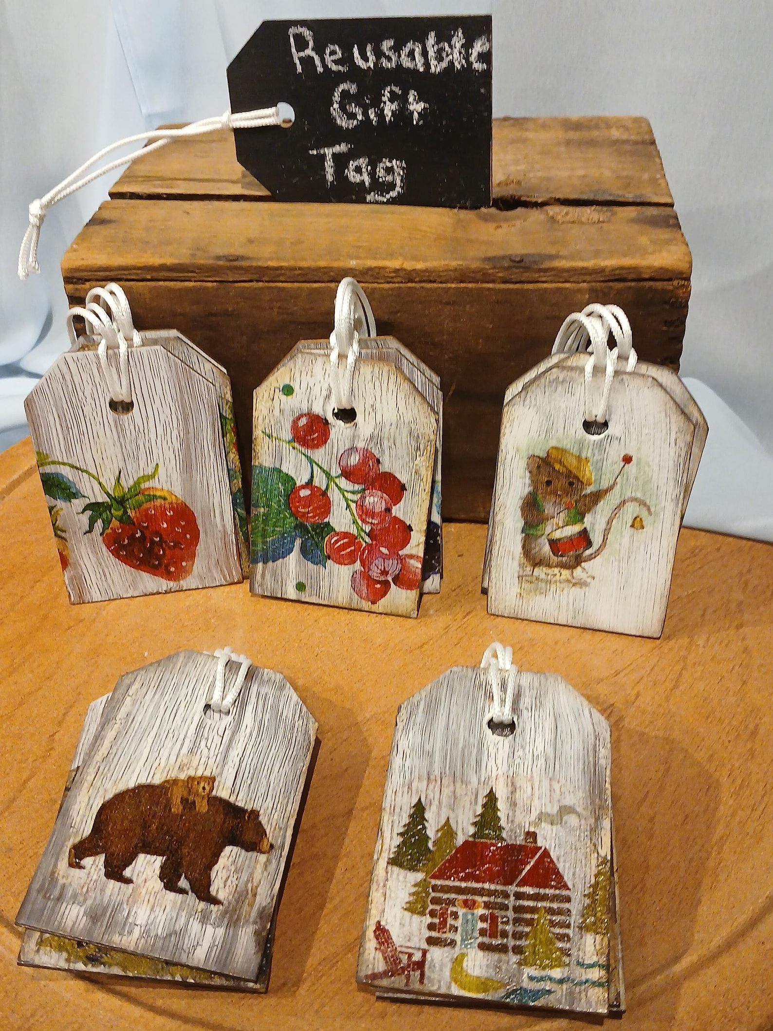 Gift Tags! Wood Style Gift Tags With a Reuseable Feature. Decoupage ...