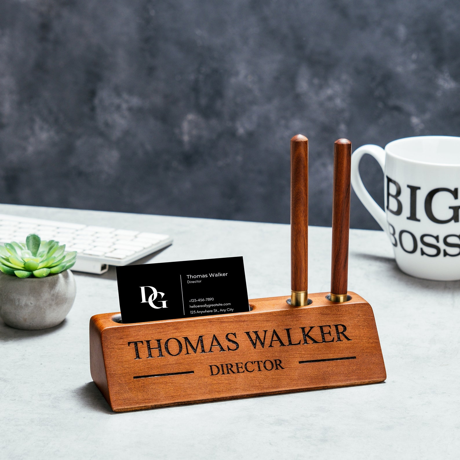 Premium Desk Name Plate, Custom Name Sign, Personalized Wood Desk Name ...