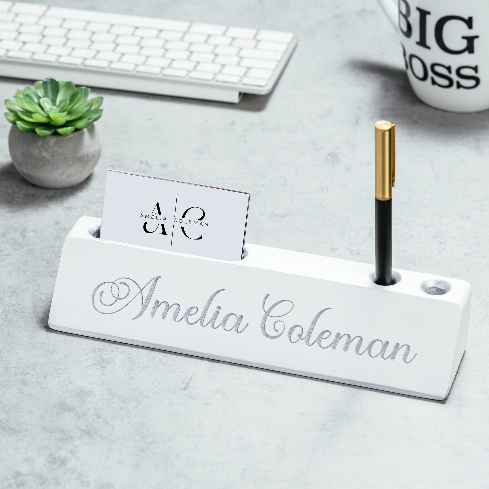 Premium Desk Name Plate, Custom Name Sign, Personalized Wood Desk Name ...