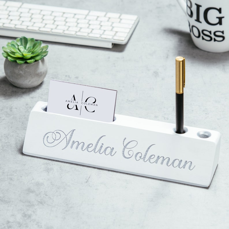 Premium Desk Name Plate, Custom Name Sign, Personalized Wood Desk Name ...