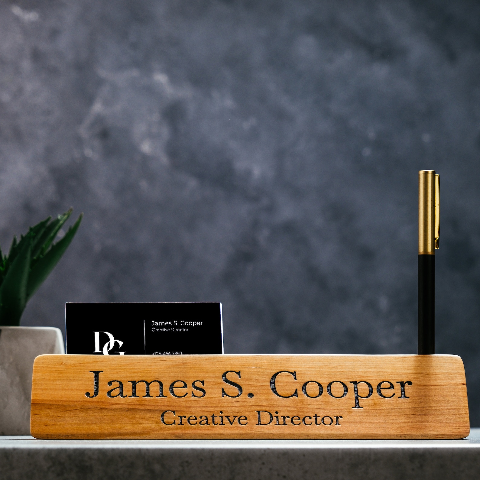 Premium Desk Name Plate, Custom Name Sign, Personalized Wood Desk Name ...