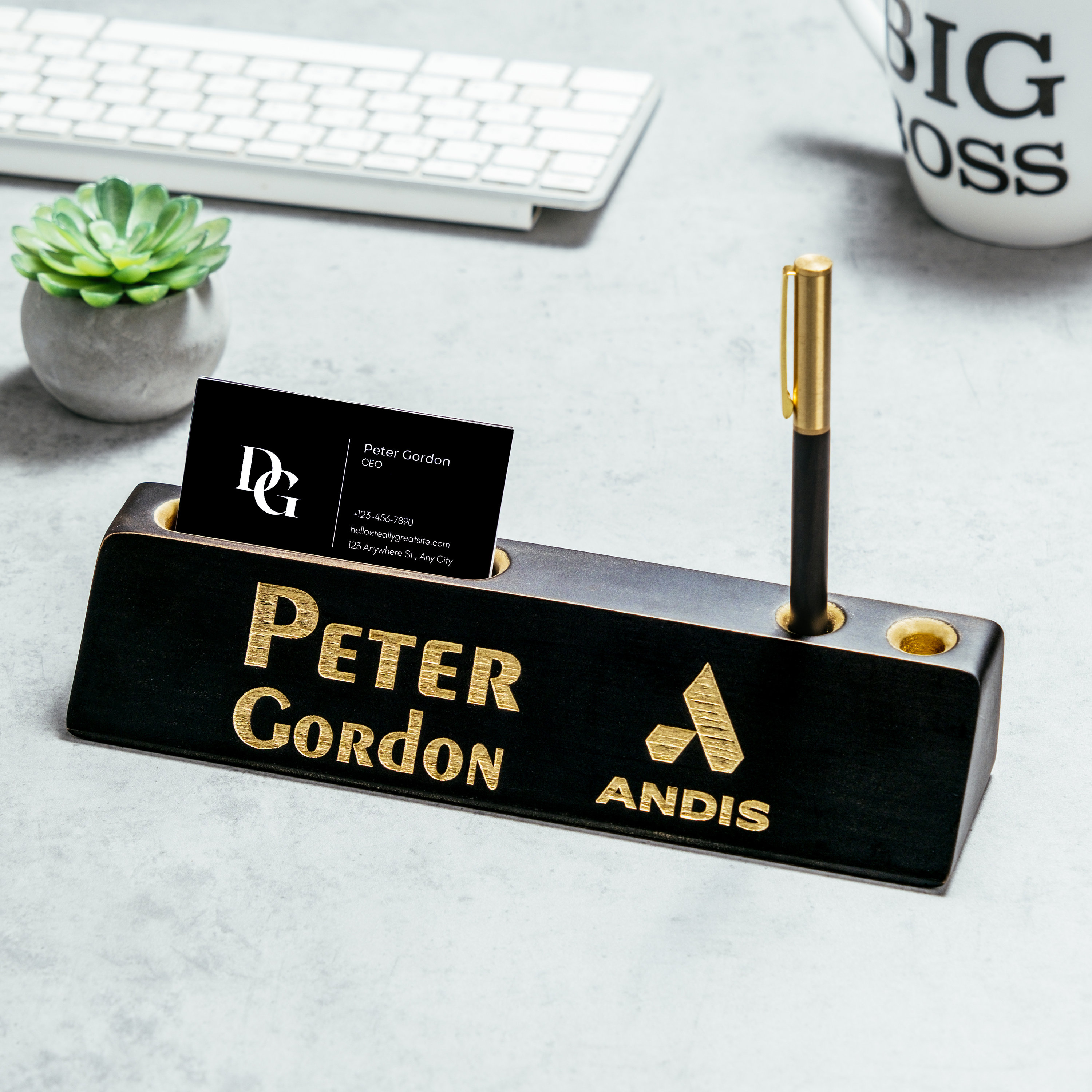 Custom Wood Desk Name Plate With Custom Name Sign, Personalized Wood ...