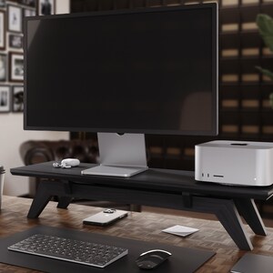 Monitor Stand With Retro Style From Solid Oak Wood, TV Stand, Computer ...
