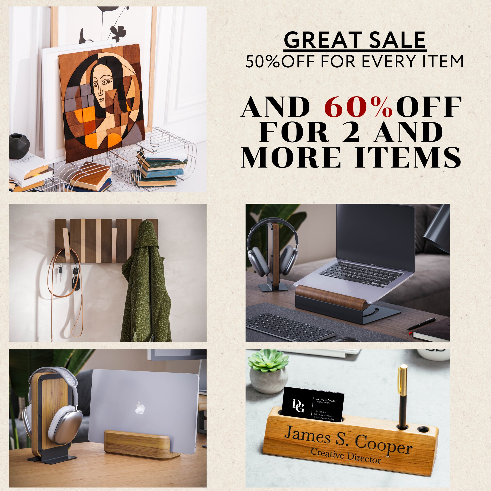 Monitor Stand With Retro Style From Solid Oak Wood, TV Stand, Computer ...