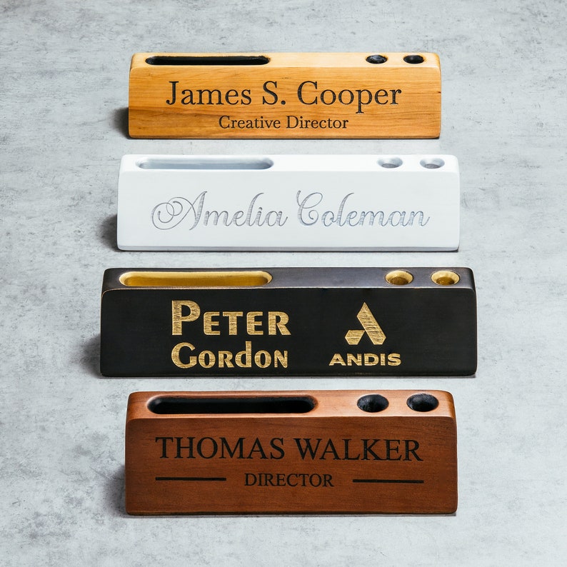 Premium Desk Name Plate, Custom Name Sign, Personalized Wood Desk Name ...