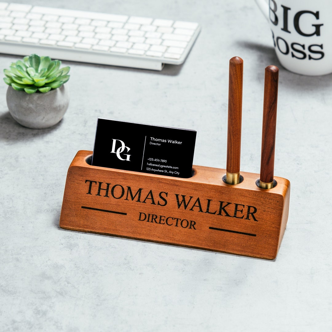 Unique Executive Desk Name Plate Made of Wood. Premium Quality Custom ...