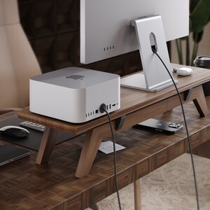 Monitor Stand With Retro Style From Solid Oak Wood, TV Stand, Computer ...