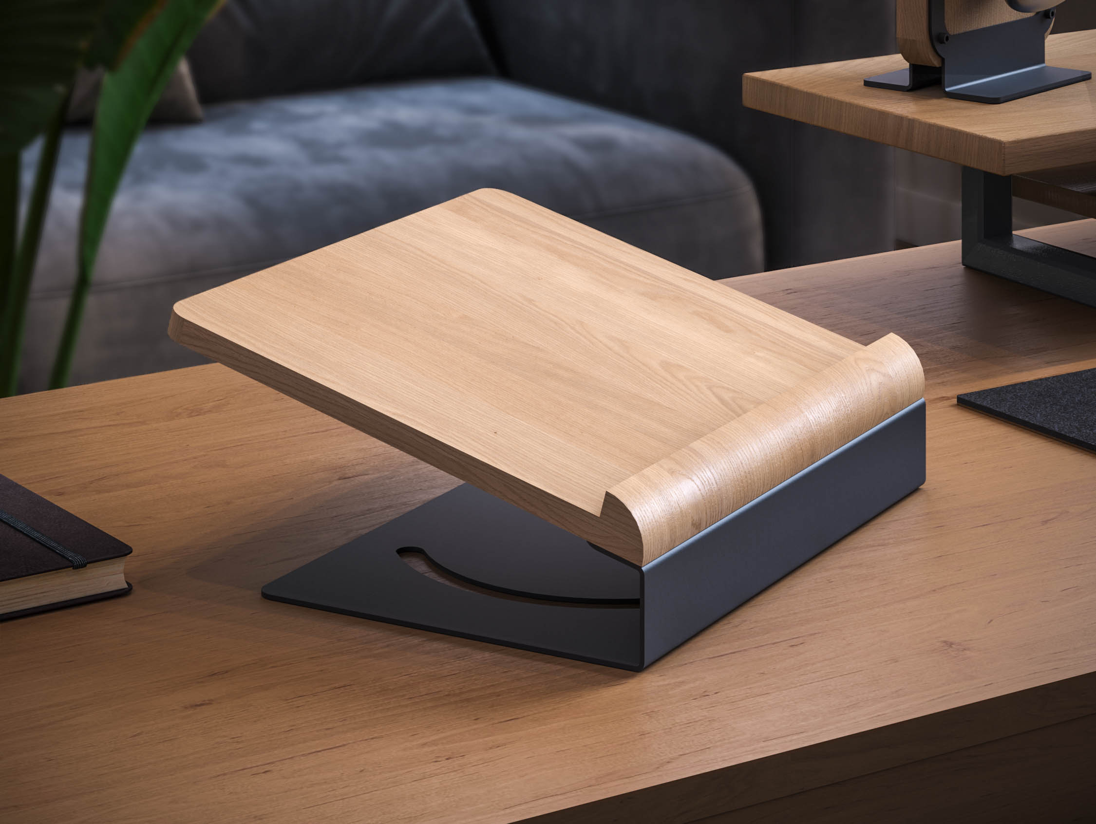 Metal and Wood Laptop Stand Computer Laptop Riser, Computer Stand, Wood ...