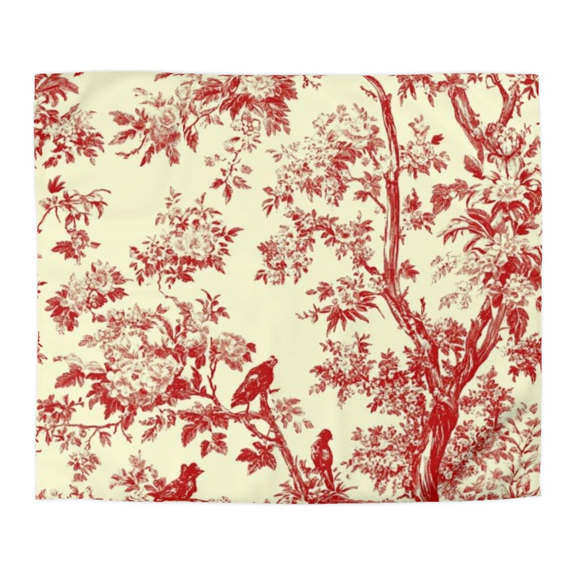 Duvet Cover Red and Cream Color Toile Design - Etsy