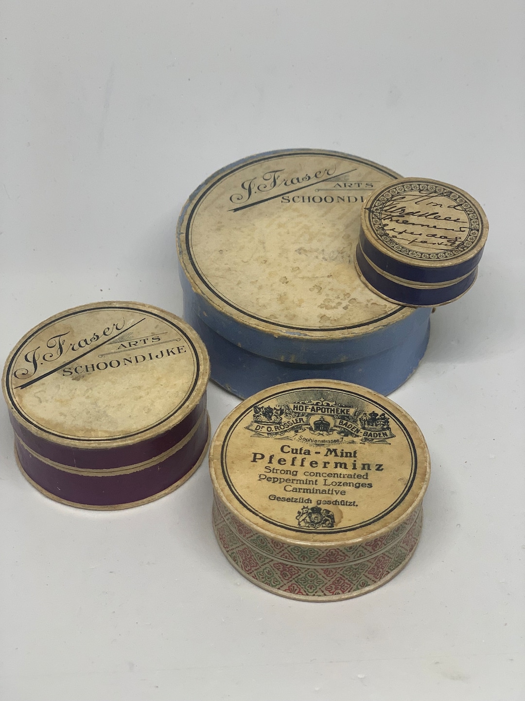 Set of 4 Antique and Vintage Pharmaceutical Collectible Cardboard Pill ...