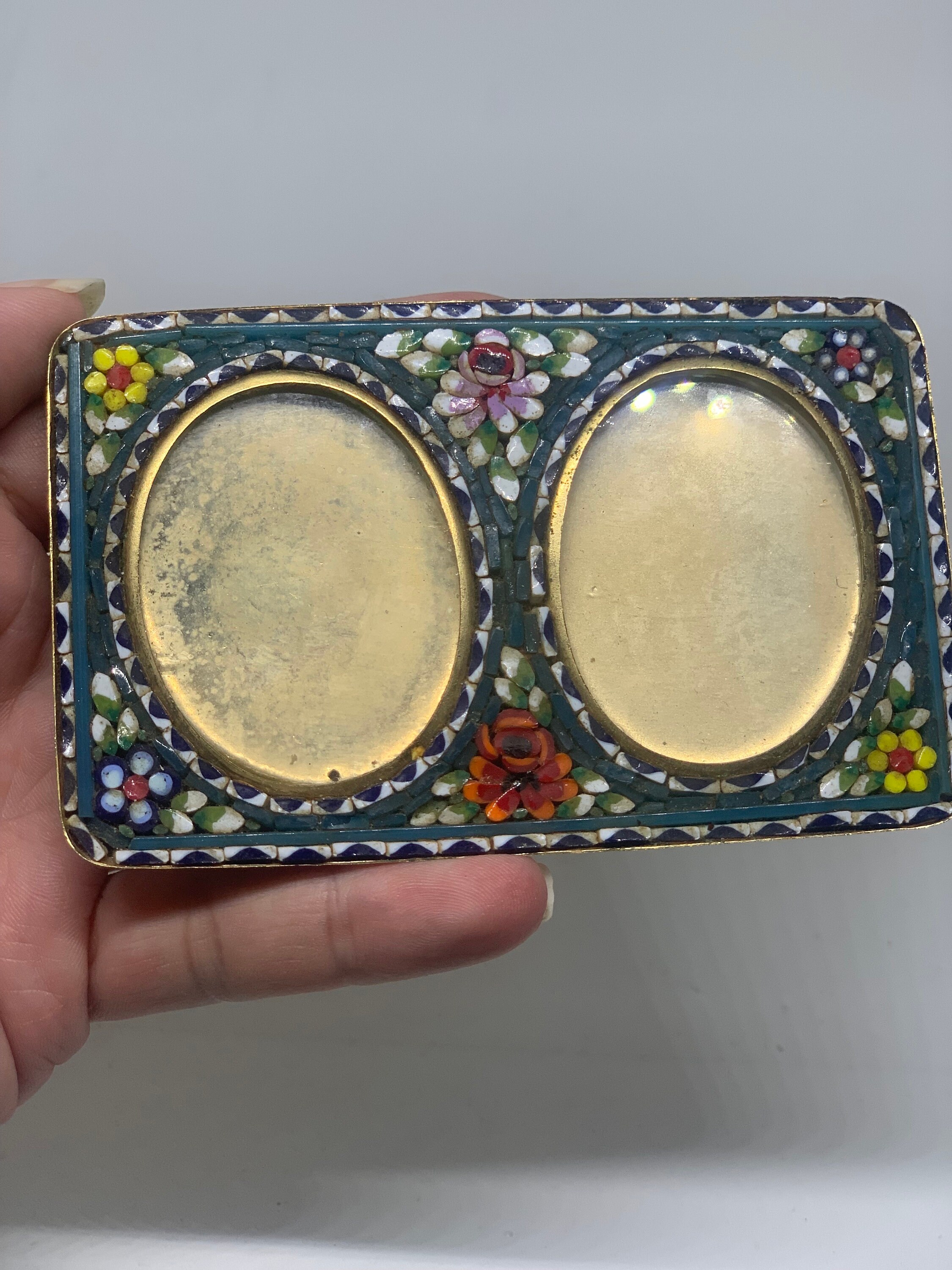 Vintage Micro Mosaic Double Picture Frame - Etsy