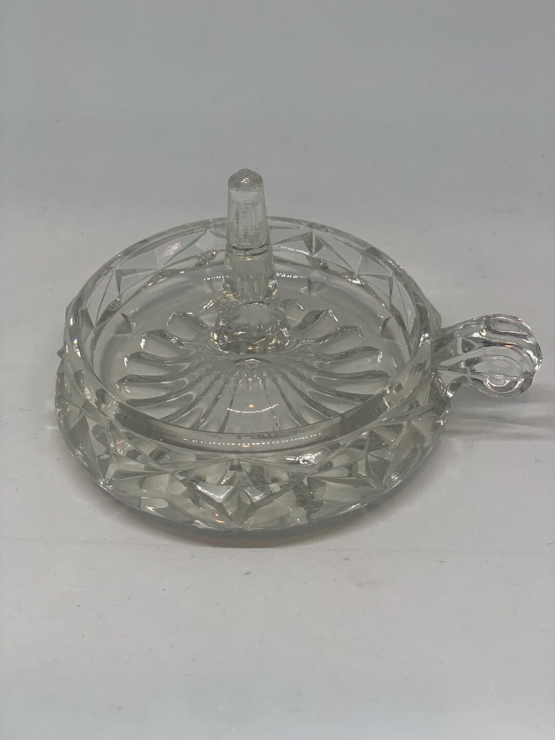 1930’s Clear Cut Glass Ring Holder With Handle - Etsy