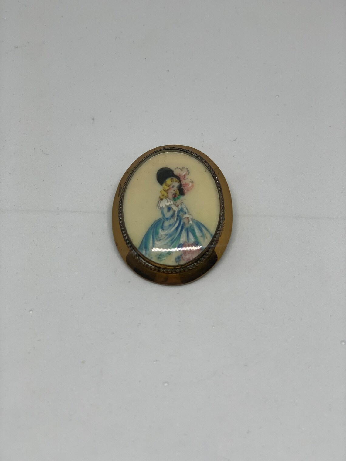 Vintage Thomas Mott Crinoline Lady Brooch Hand Painted - Etsy