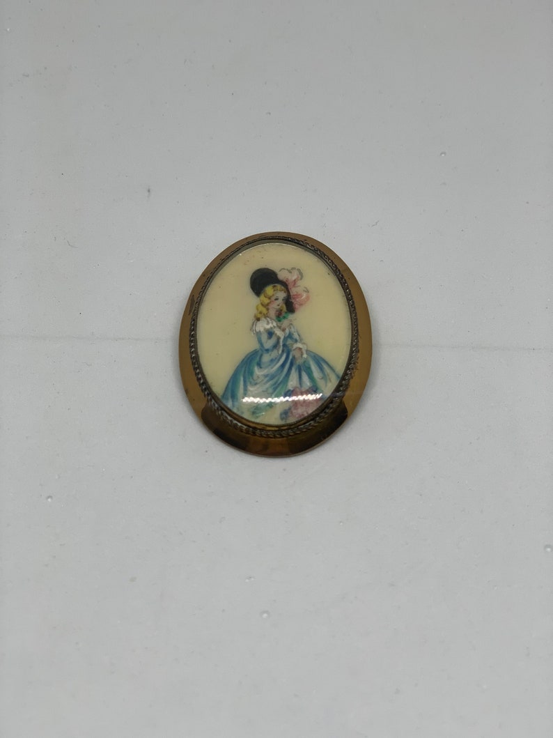 Vintage Thomas Mott Crinoline Lady Brooch Hand Painted - Etsy