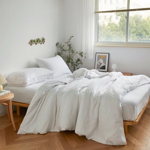 Linen Duvet Cover Set Queen Organic Bedding Gift for New Home Modern ...