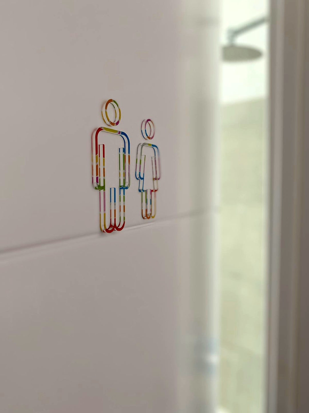 Plexiglass Bathroom Door Sign | Male & Female WC Decor - Etsy