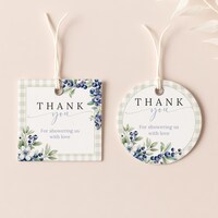 Berry Sweet Blueberry Baby Shower Favor Tags Template, Printable Thank ...
