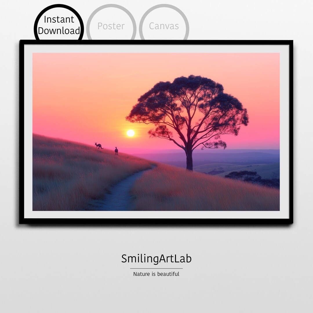 Australian Outback Sunset - Sunset Landscape Art - Australia Nature ...