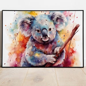 Koala Image in Watercolor Style - Colourful Animal Art - Australian ...