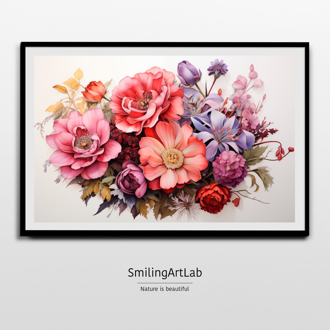 Calming Flower Image - Modern Flower Painting - Artistic Blooming ...