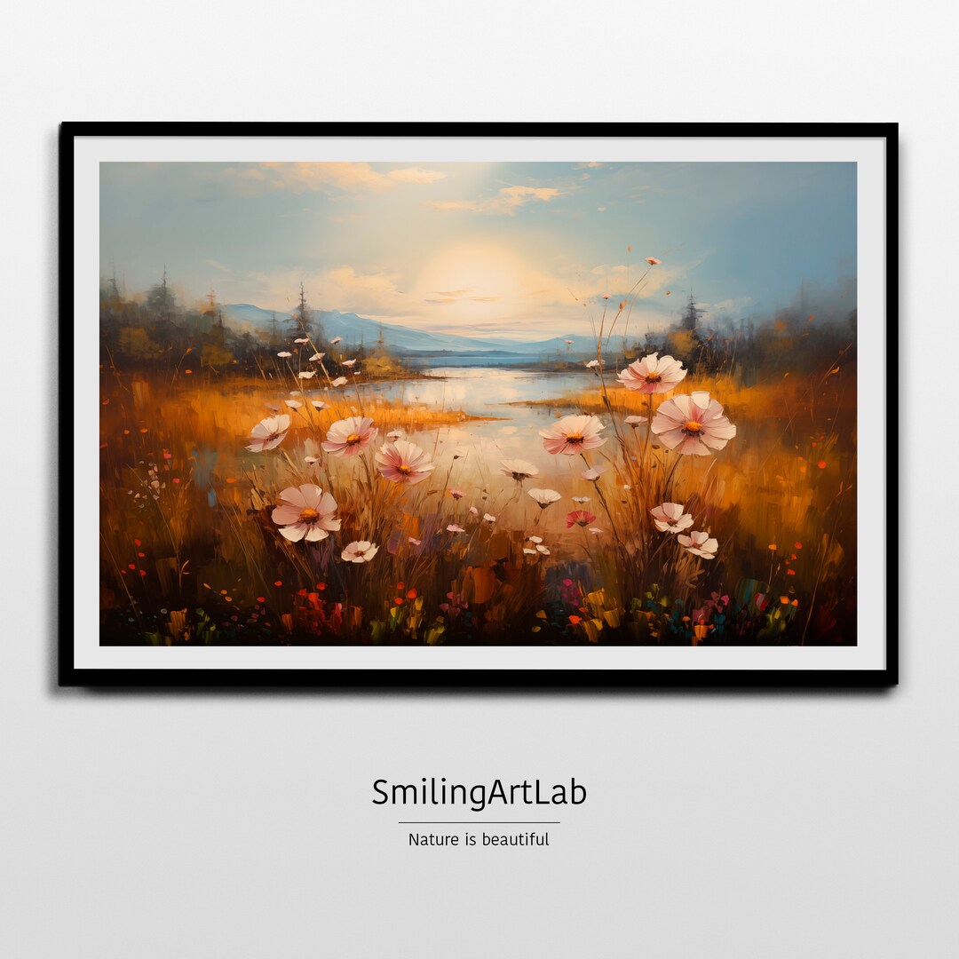 Wildflower Painting - Modern Wild Flower Image - Wall Decor Art - Oil ...
