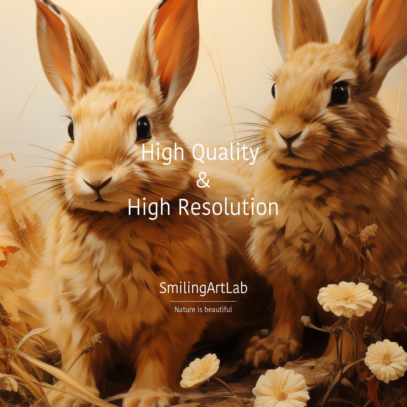Bunny Image - Cute Bunnies Painting - Rustic Cabin Decor - Vintage Art ...