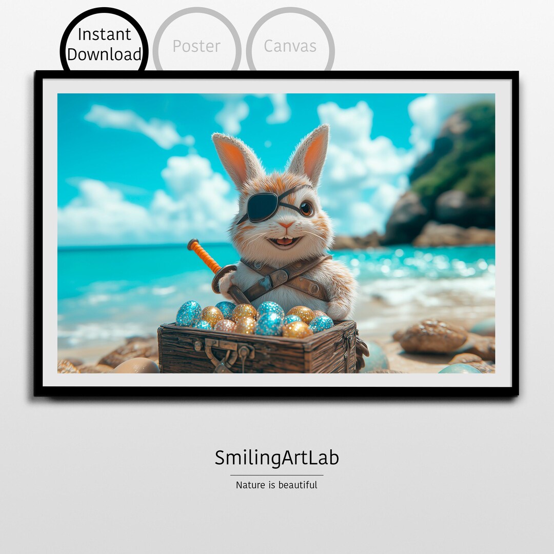 Easter Bunny Pirate - Beach Party Rabbit - Decor for Kids - Happy ...