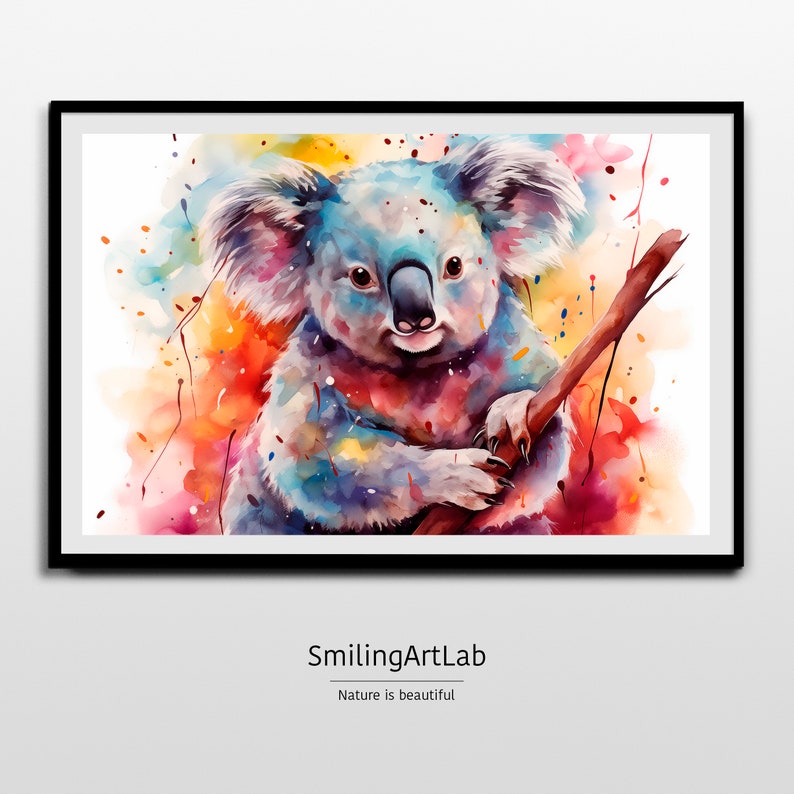 Koala Image in Watercolor Style - Colourful Animal Art - Australian ...