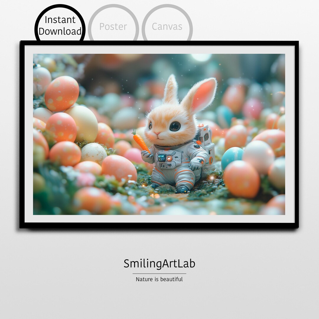 Space Bunny - Astronaut Rabbit - Astronaut Bunny With Carrot - Fun and ...