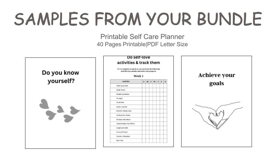 Self Love Journal, Printable Self Love Journal, Self Care, Mental ...
