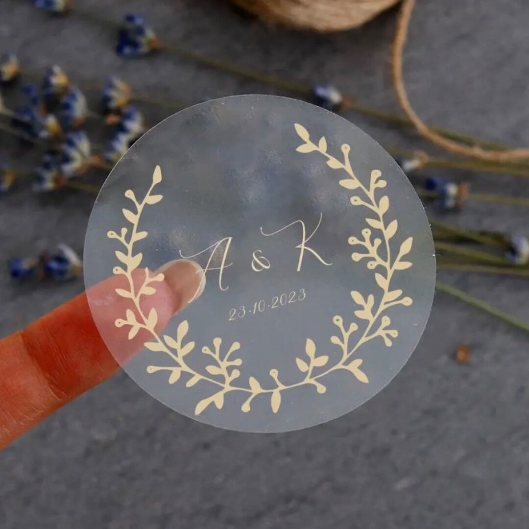 Personalized Custom Gold Foil Stickers, Wedding Round Stickers, Custom ...