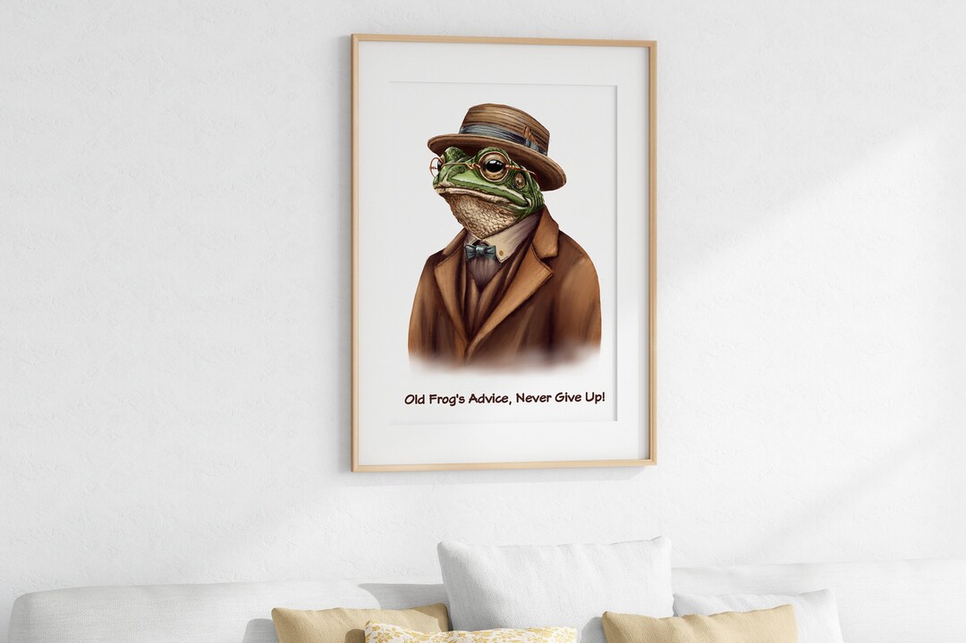 Dapper Frog Portrait Painting Watercolor Art Print Nursery Retro ...