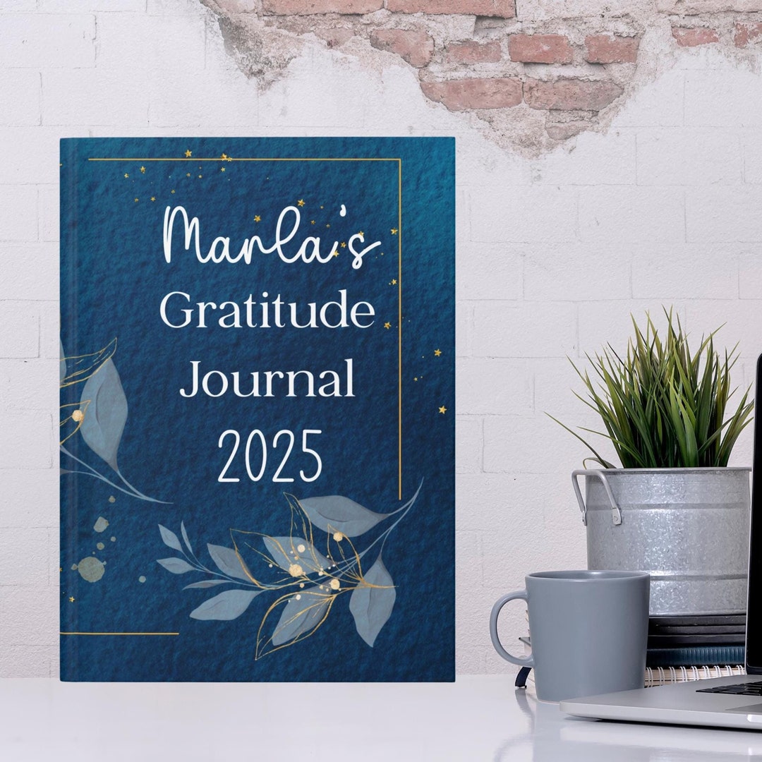 Personalized Gratitude Hardcover Journal, Daily Affirmations and ...