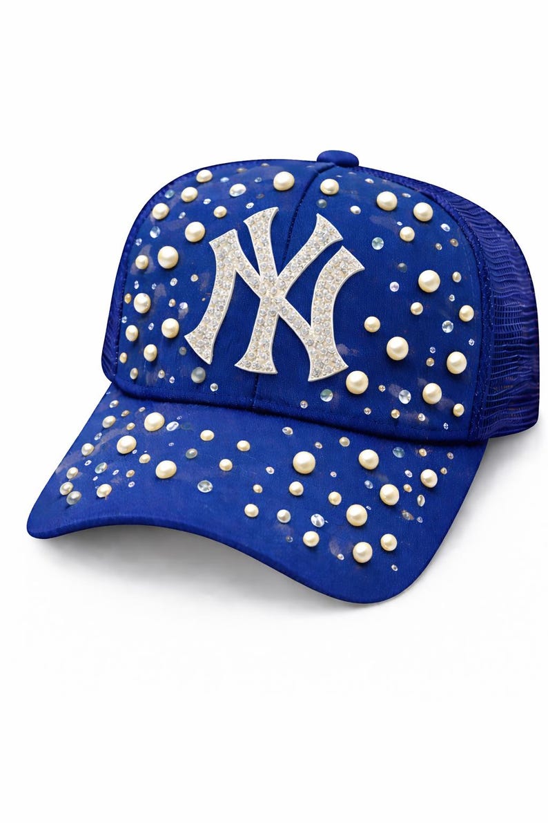 Bling Hat, Rhinestone & Pearl Bling Baseball Hat - Etsy