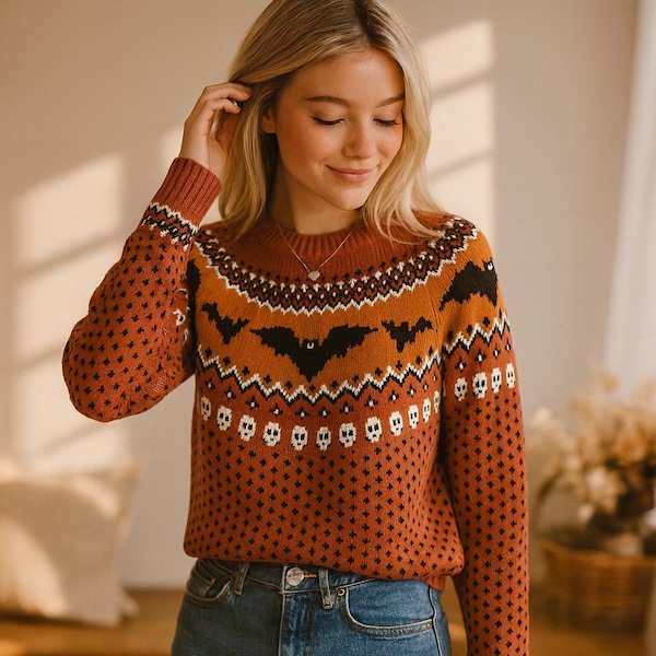 Skeleton Knit Sweater - Etsy