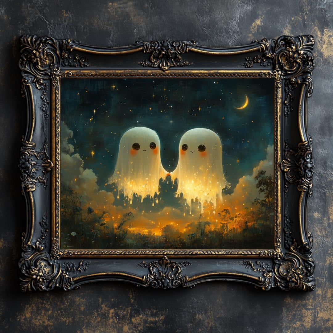Cute Ghosts in Love, Couple Gift Ideas, Forever My Boo, Cute Halloween ...