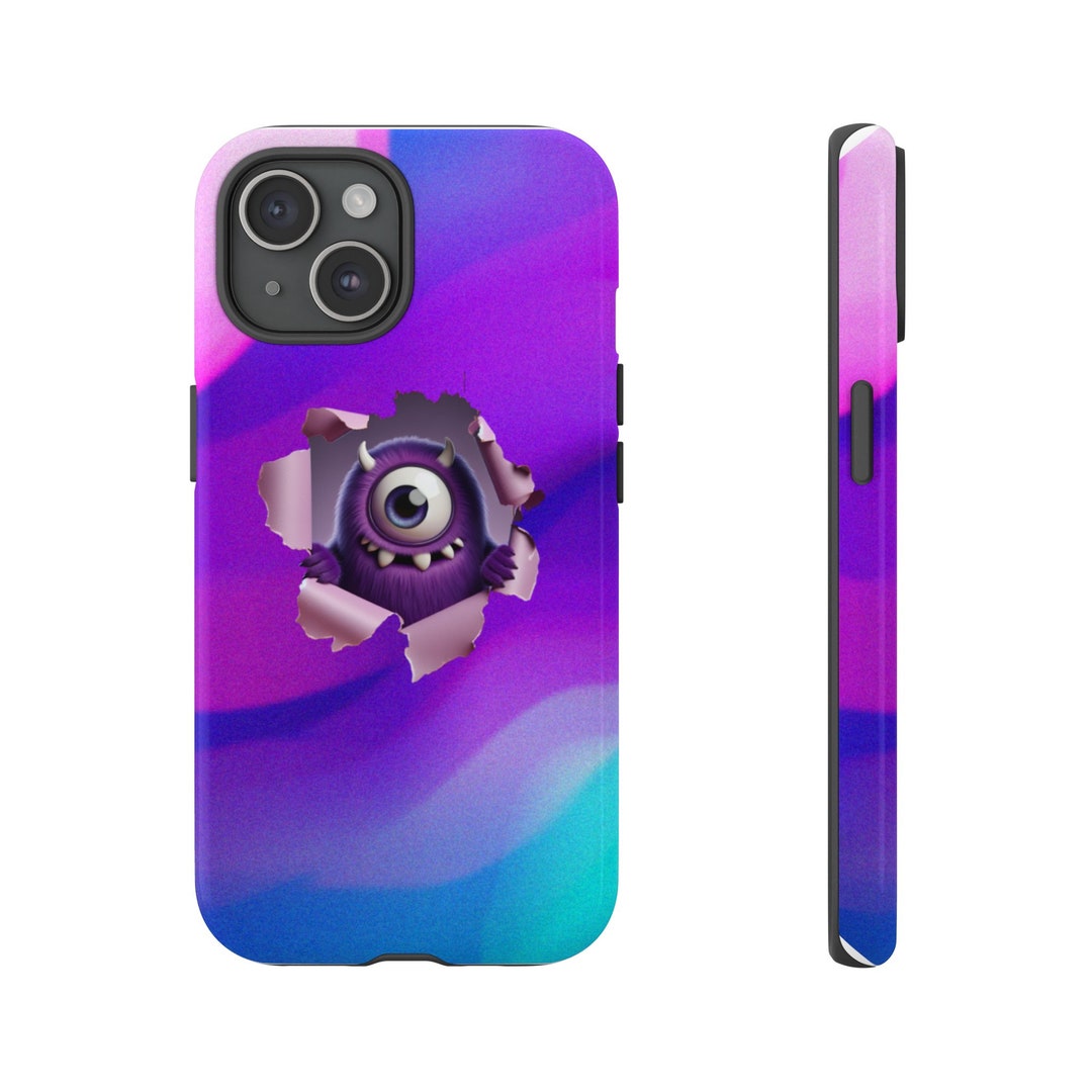 Peeking Purple Monster Phone Case Tough Cases - Etsy
