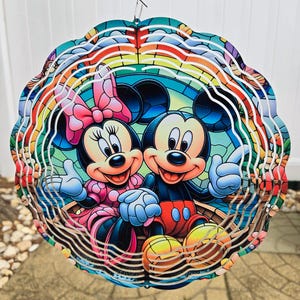 Mickey and Minnie Mouse Wind Spinner, Garden Decoration, Outdoor ...