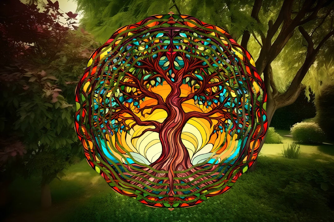 Tree of Life 2 Wind Spinner, Garden Decoration, Spiritual - Etsy
