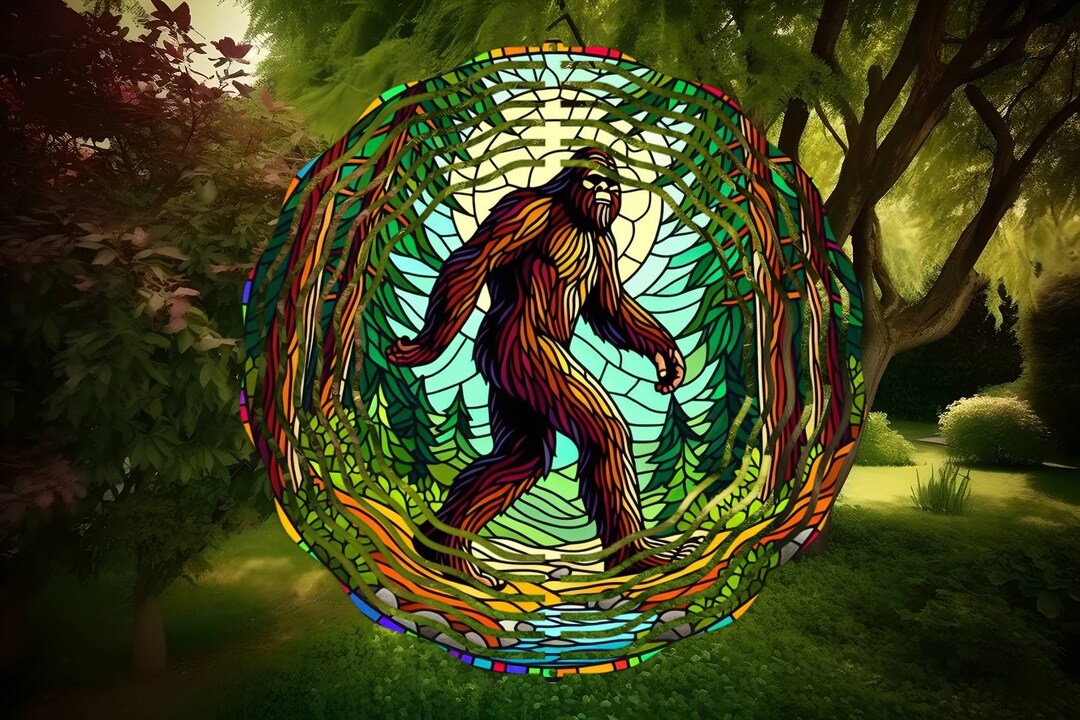 Bigfoot Wind Spinner, Garden Decoration, Bigfoot in the Moonlight ...