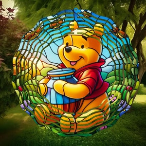 Winnie the Pooh Bear With Honey Pot, Wind Spinner, Winnie, Garden ...