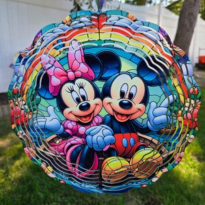 Mickey and Minnie Mouse Wind Spinner, Garden Decoration, Outdoor ...