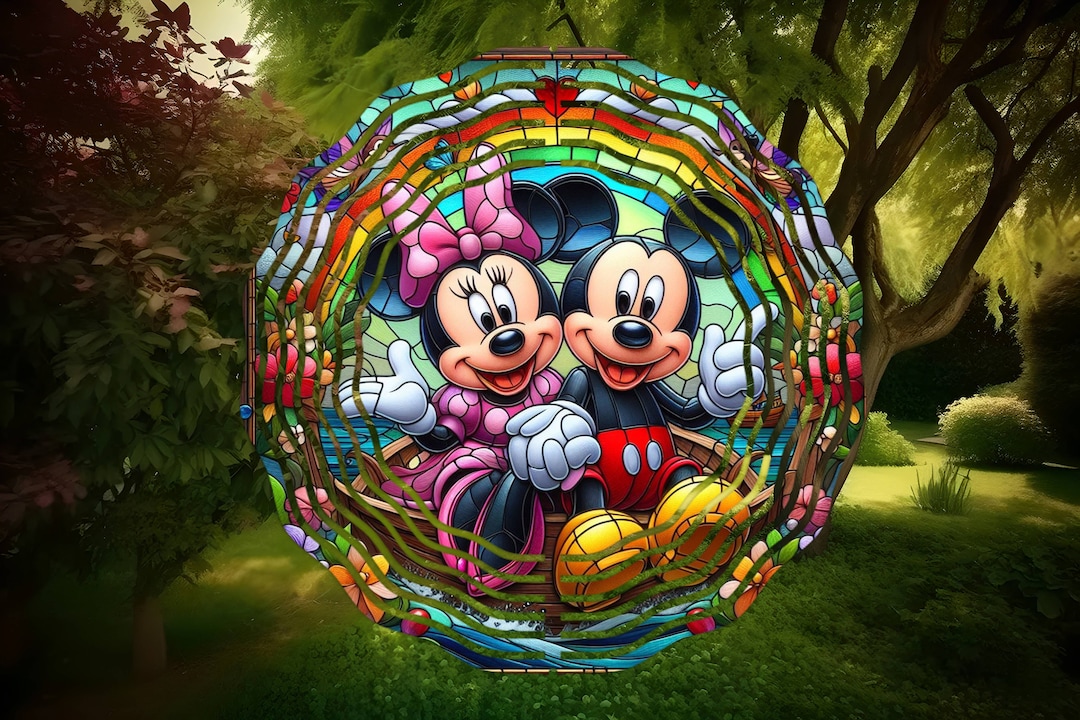 Mickey and Minnie Mouse Wind Spinner, Garden Decoration, Outdoor ...