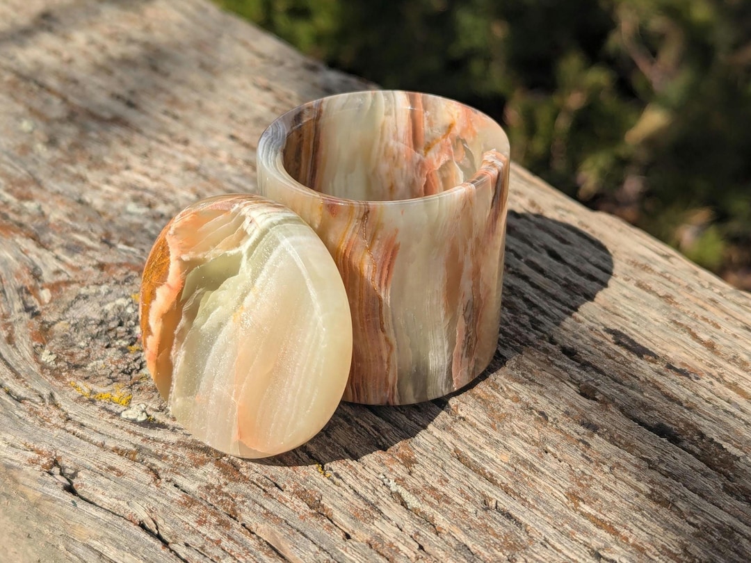 Onyx Circle Jewelry Container Box (2"x2") - Etsy