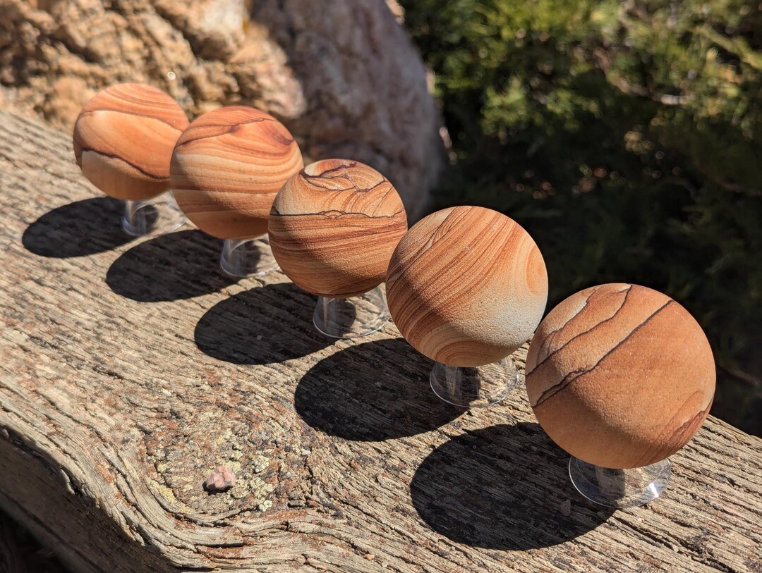 Sandstone 2" Sphere / Carved Stone Orb Display - Etsy