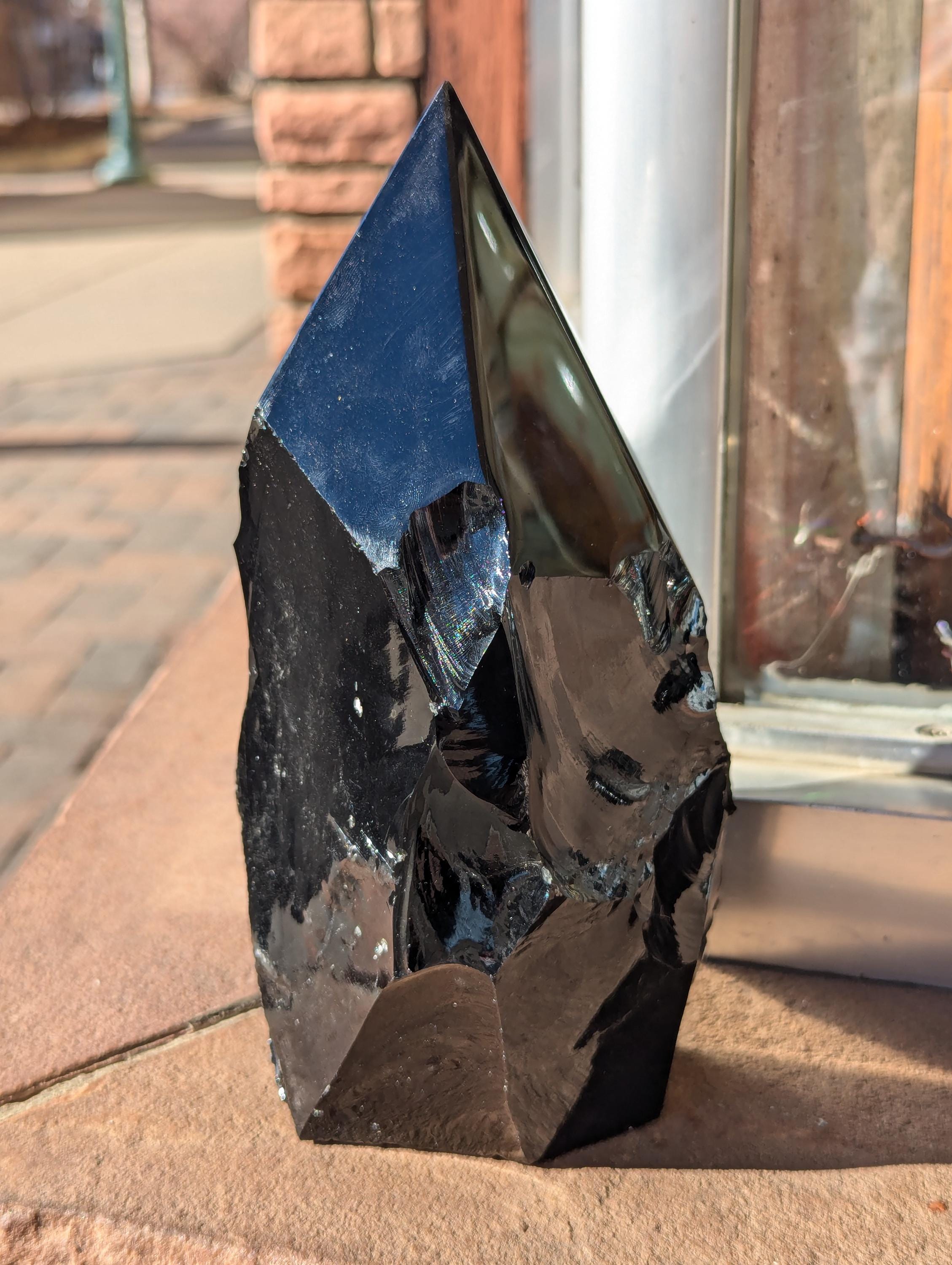 Silver Sheen Obsidian Point / Rocks, Minerals and Crystals / Gold Sheen ...