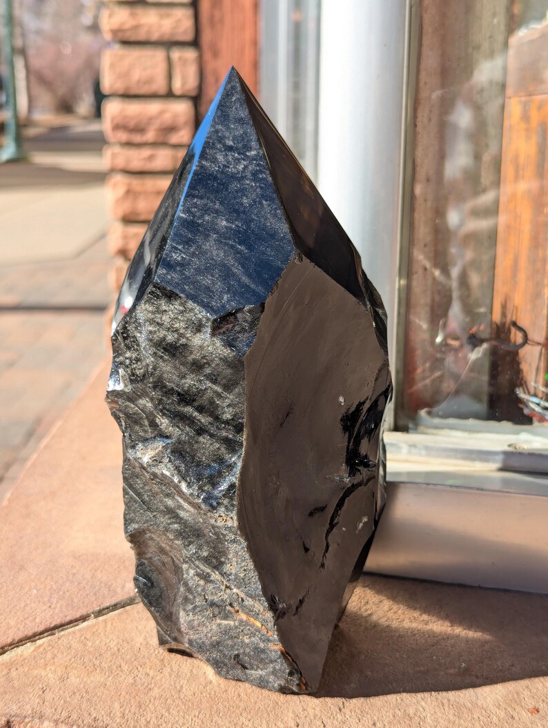 Silver Sheen Obsidian Point / Rocks, Minerals and Crystals / Gold Sheen ...