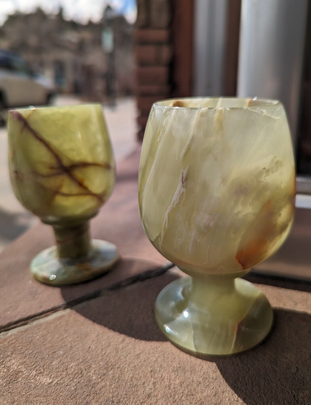 Onyx Stone 4" Cup / Stone Wine Glass / Goblet / Dishes and Glassware - Etsy