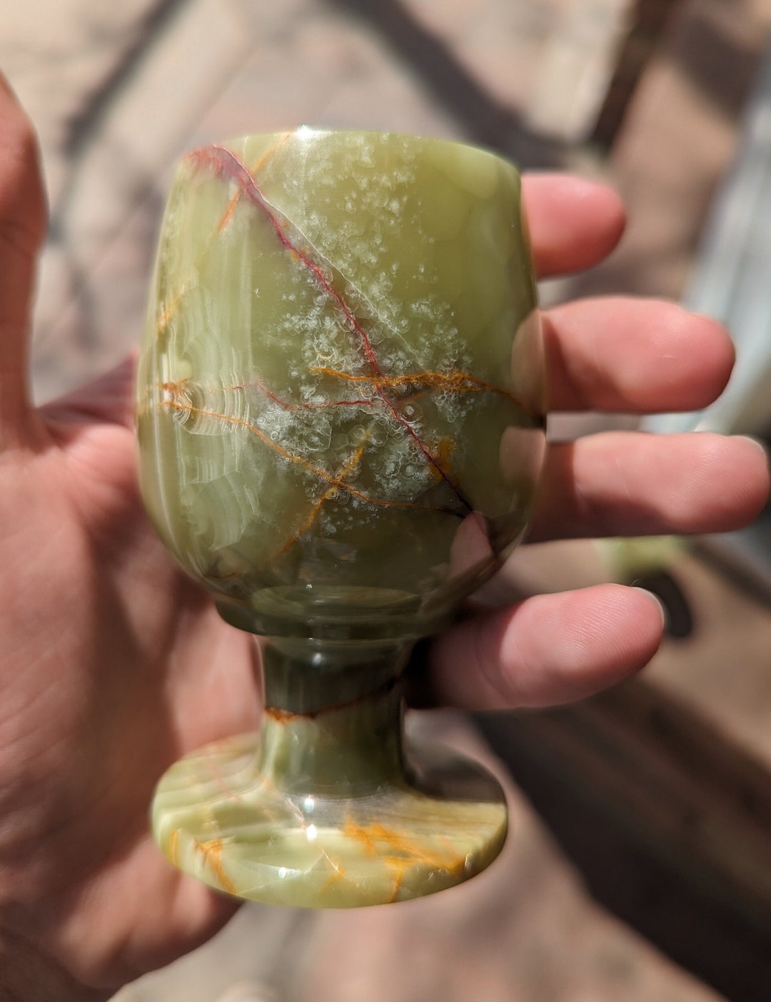 Onyx Stone 4" Cup / Stone Wine Glass / Goblet / Dishes and Glassware - Etsy